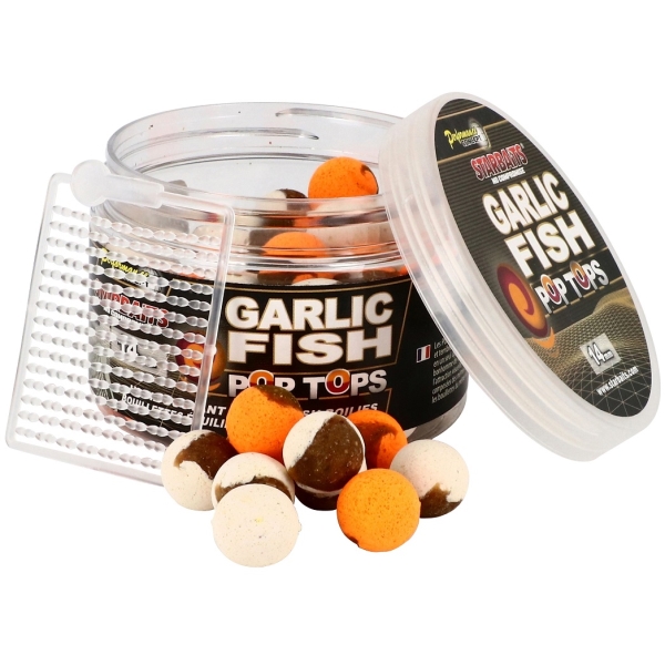STARBAITS - Vyvážené Boilies Pop Tops Garlic Fish 14 mm 60 g | FishMax.cz